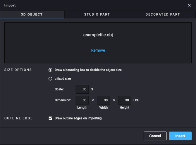 Importing a 3D object – Studio Help Center